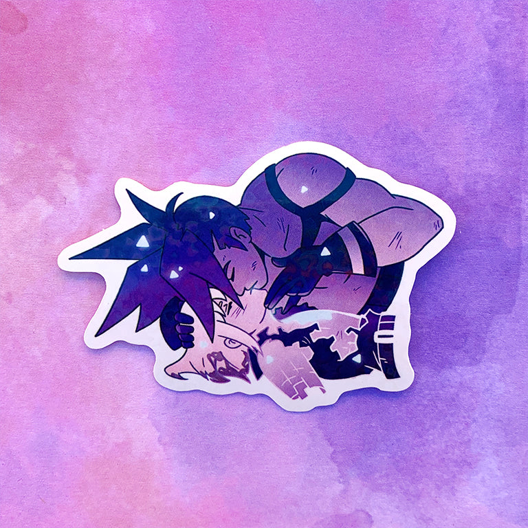 Promare Holographic Sticker — Miss Magpie Art